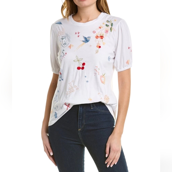Johnny Was | Tops | Johnny Was Cleo Embroidered Tee | Poshmark